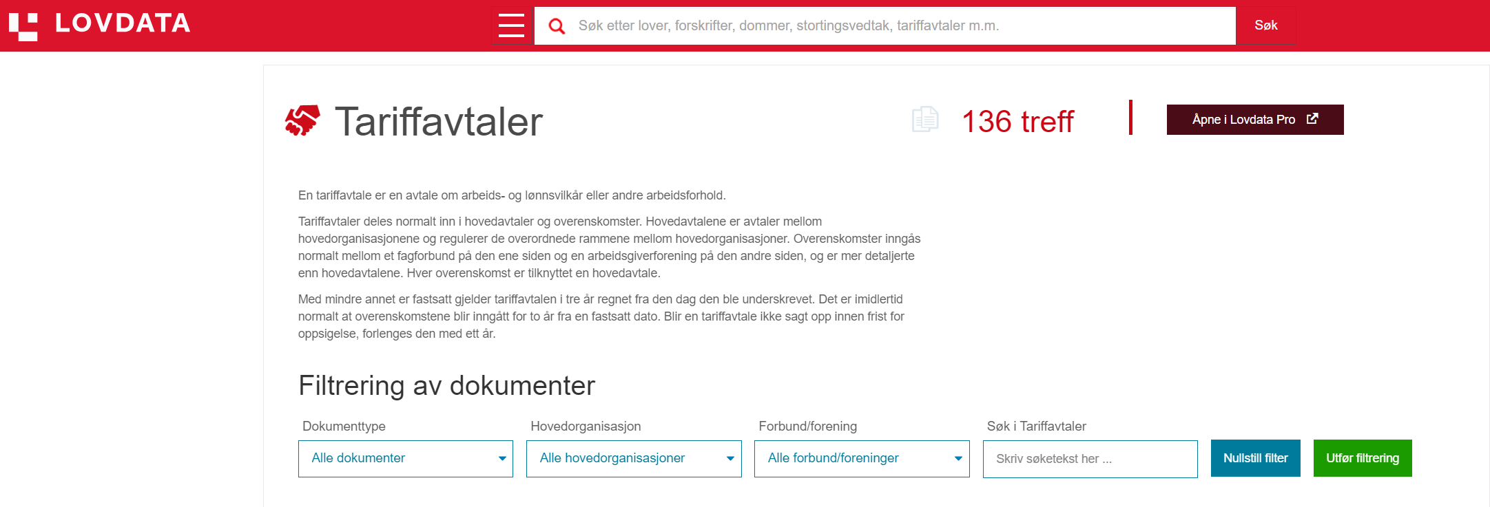 NHO Logistikk og Transports tariffavtaler på Lovdata